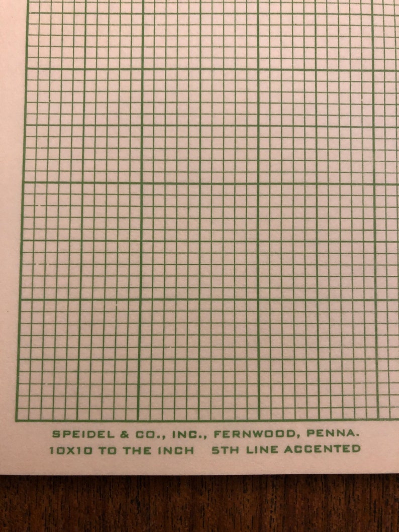 Square Grid Cross Section Graph Paper Speidel & Co. Vintage - Etsy