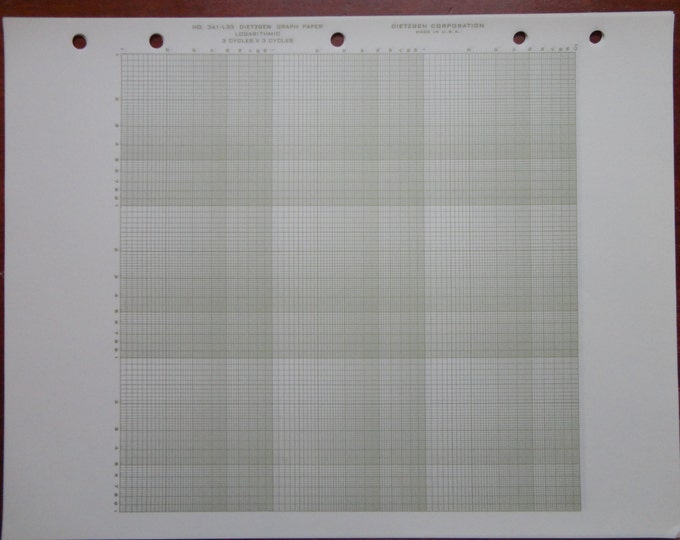 Vintage Logarithmic Graph Paper, Dietzgen 341-L33 - Etsy