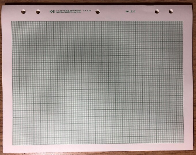 Square Grid Cross Section Graph Paper, K & E 46 1510, 10 Divisions per ...