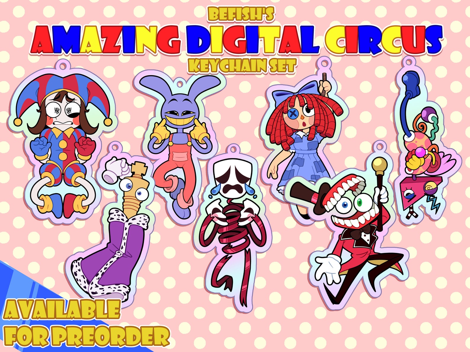 The Amazing Digital Circus Keychain Set - Etsy