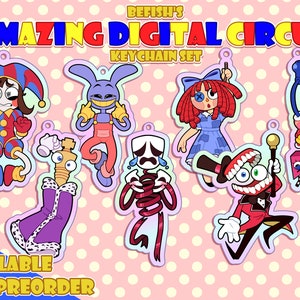 The Amazing Digital Circus Keychain Set - Etsy