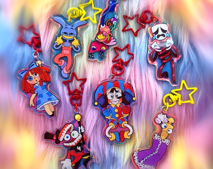 Lil' Digital Circus Shaker & Dangle Keychain/sticker Charms - Etsy Canada