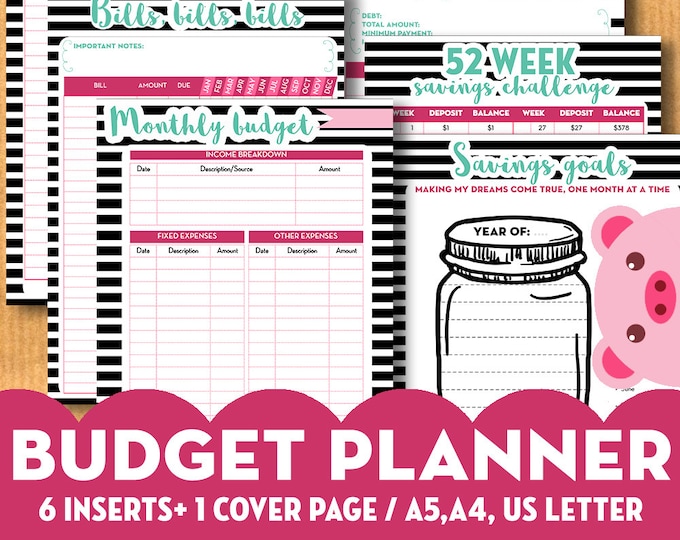 PACK 7 Budget Planner Inserts Financial Binder Expenses - Etsy