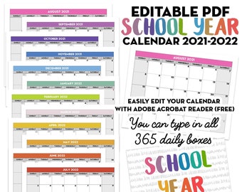 School Calendar | Etsy