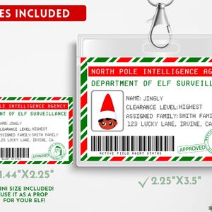 EDITABLE Elf ID Card Printable Brown Skin Elf ID Badge, Christmas Elf ...