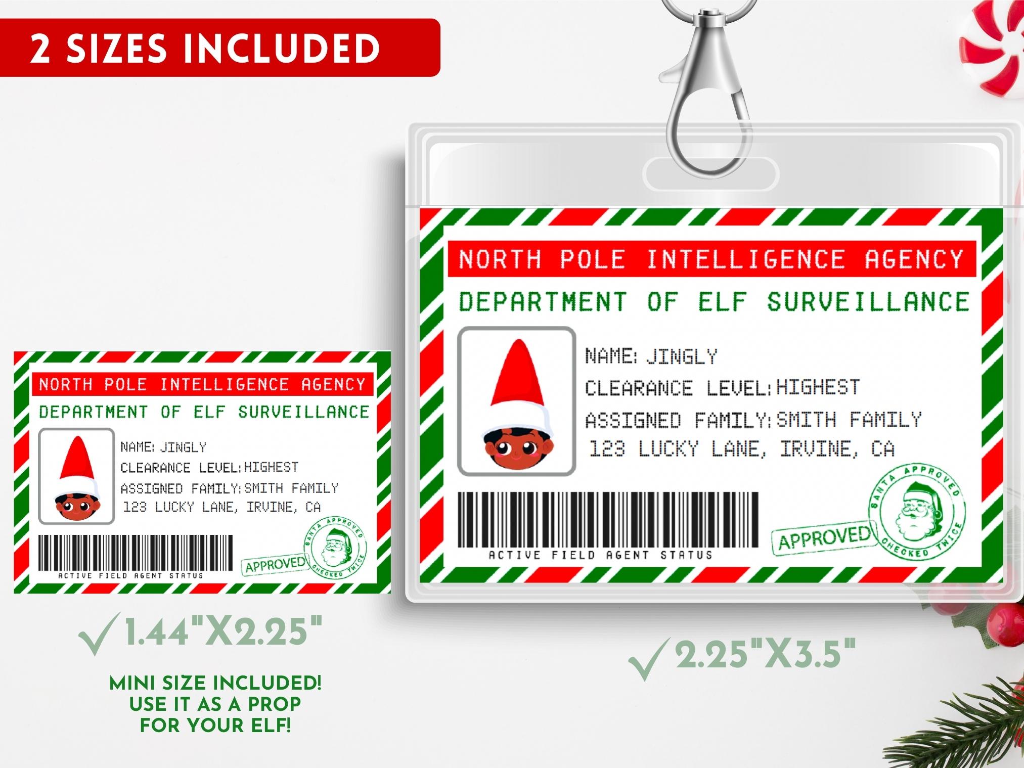 EDITABLE Elf ID Card Printable Brown Skin Elf ID Badge, Christmas Elf ...
