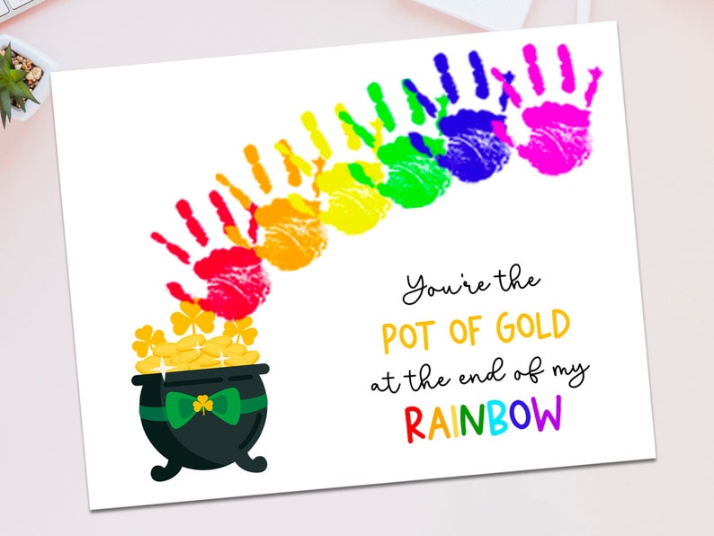 St. Patrick's Day Handprint Art, Pot of Gold at the End of the Rainbow ...