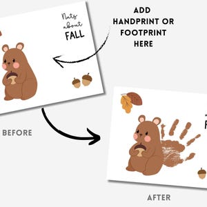 Squirrel Handprint Printable Template, Fall Handprint Art, Fall ...