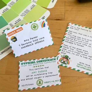 Editable Printable Mini Leprechaun Letter Envelope Certificate ...