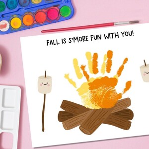 S'mores Handprint Printable Template, Fall Handprint Art, Preschool ...