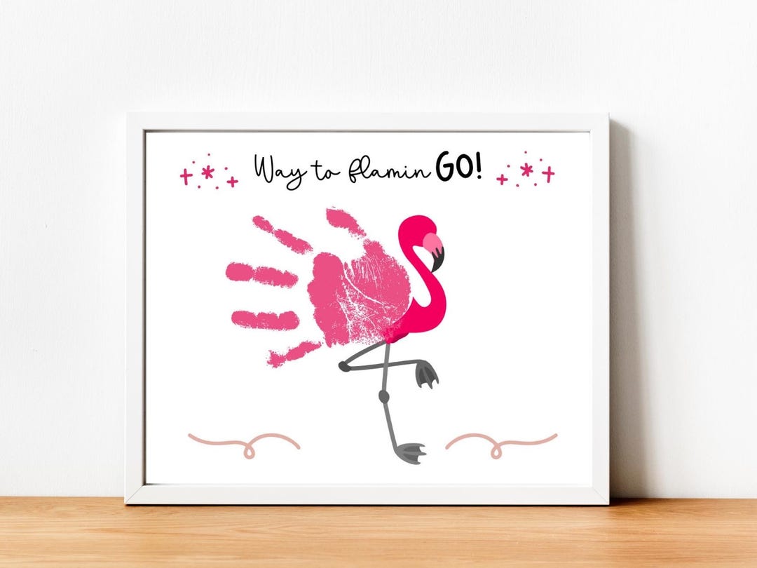 Flamingo Handprint Printable Template, Cute Summer Handprint Art ...