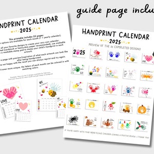Handprint Calendar 2025, Printable Handprint Craft Bundle, Handprint ...