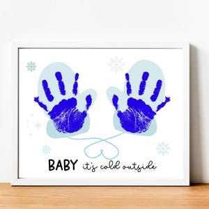 Winter Handprint Art, Mittens Handprint Printable Template, Preschool ...