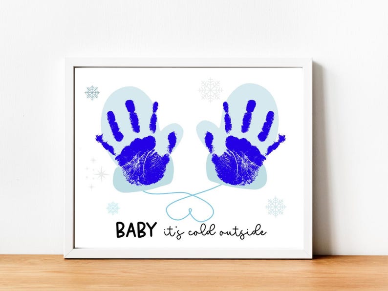 Winter Handprint Art, Mittens Handprint Printable Template, Preschool ...