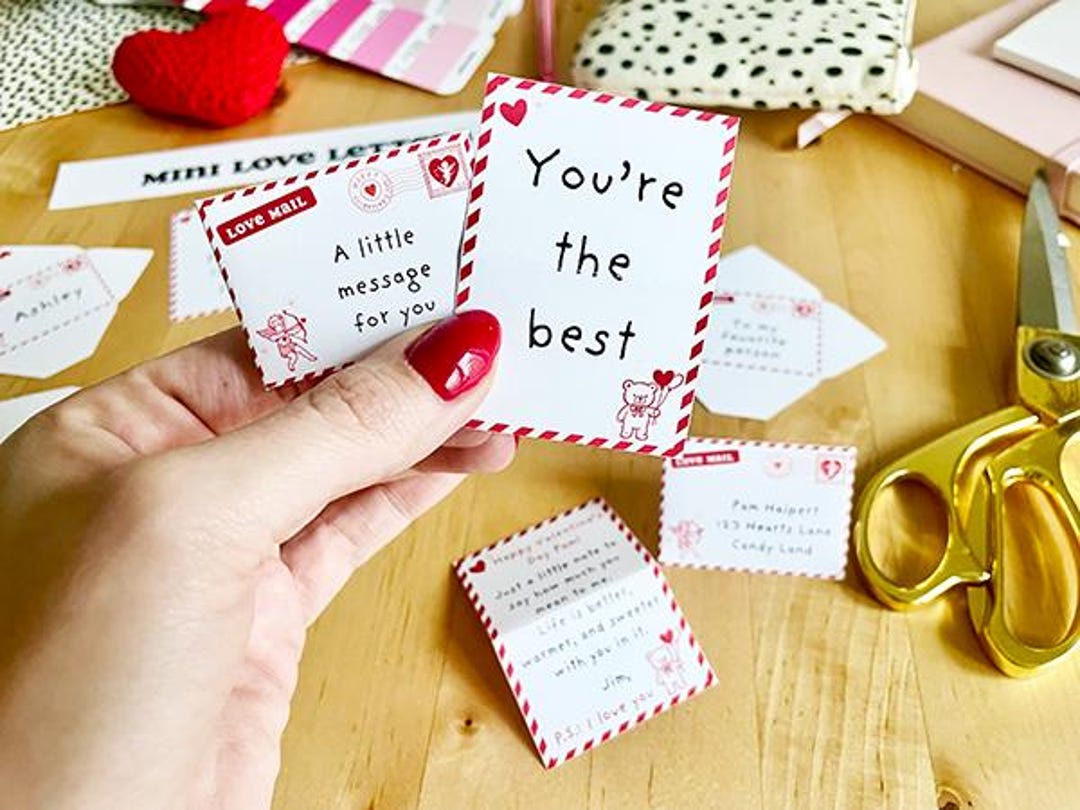 Editable Printable Mini Valentine's Day Note With Envelope ...