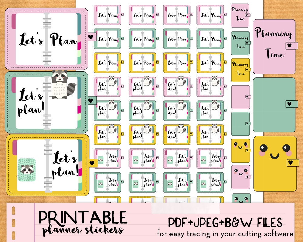 Planning Time, Plan, Planner Stickers- Cute Printable Planner Stickers ...