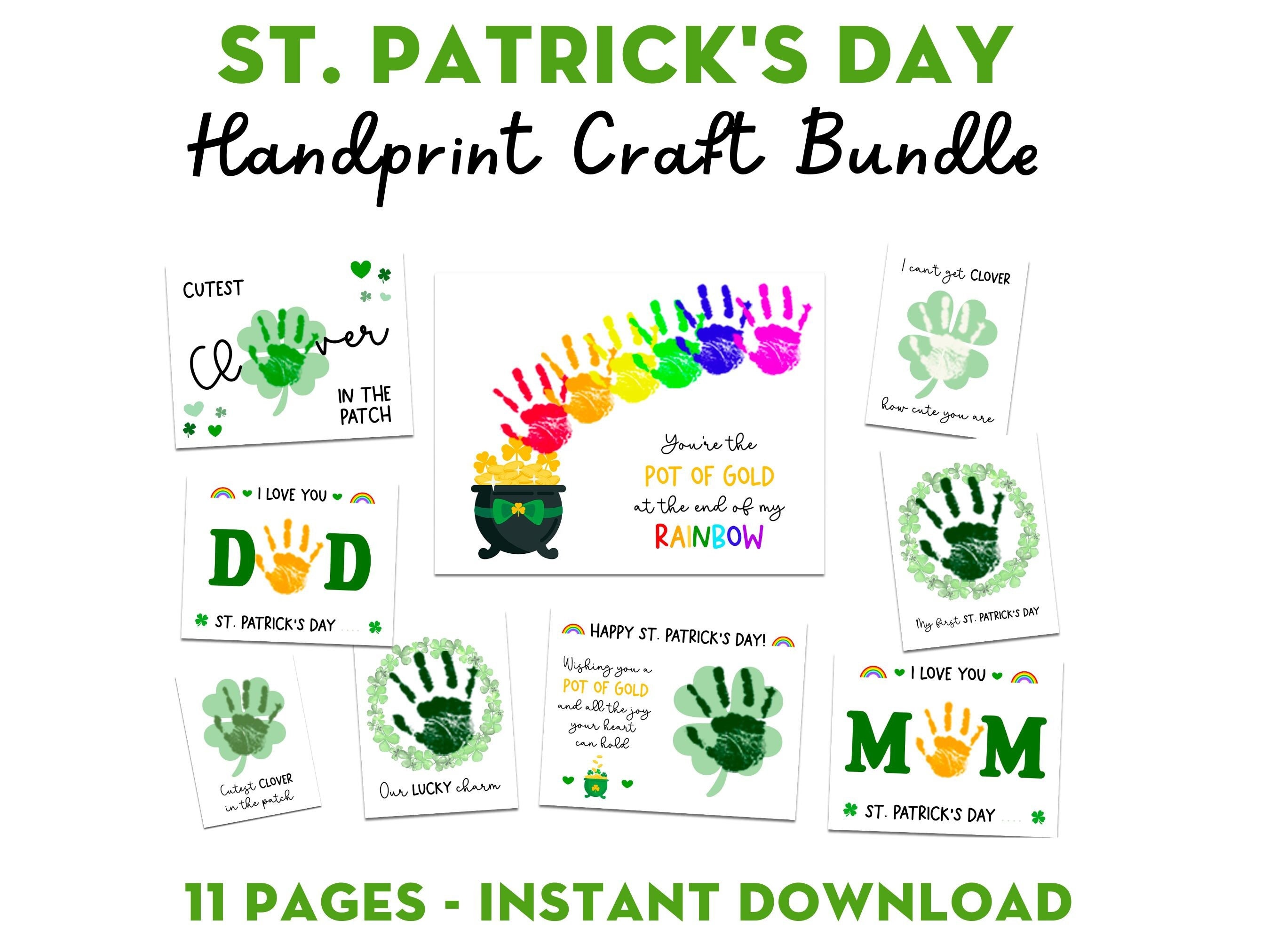 St. Patrick's Day Handprint Craft Bundle, Handprint Footprint Art for ...