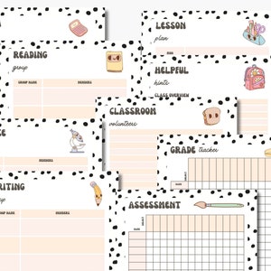 Teacher Planner Printable | Cute Teacher Binder | Teacher Plan & Record ...
