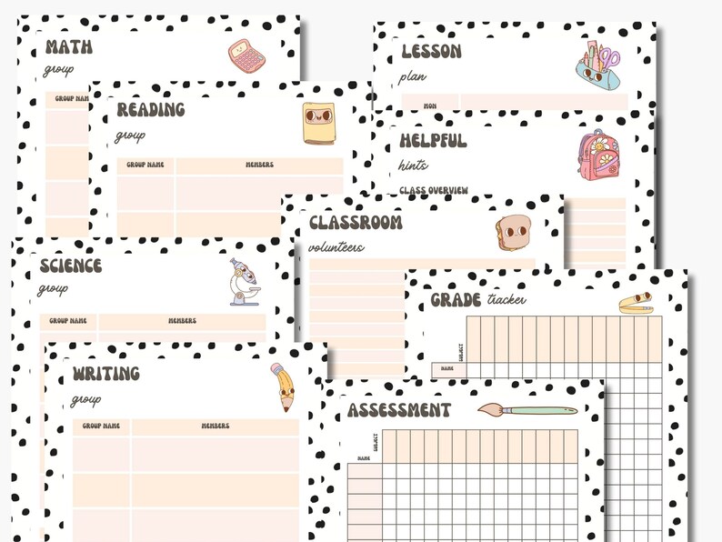 Teacher Planner Printable | Cute Teacher Binder | Teacher Plan & Record ...