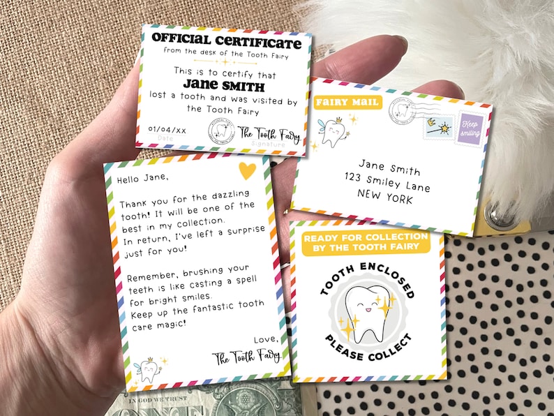 Editable Printable Mini Tooth Fairy Set With Customizable Letter From ...