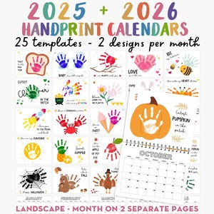 Handprint Calendar 2025 and 2026 - Etsy