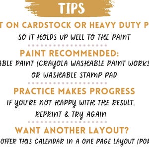 BUNDLE 2025 2026 Handprint Calendar on 2 Pages Landscape, Printable ...