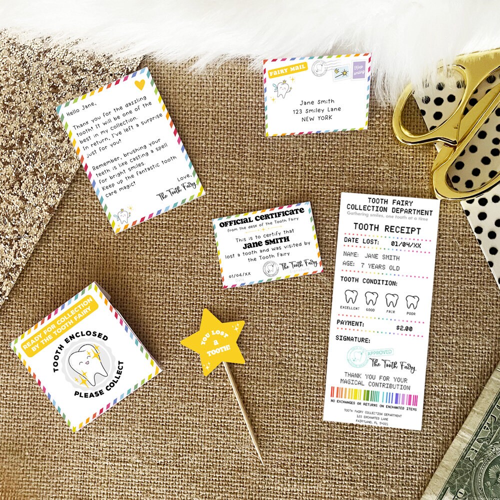 Editable Printable Mini Tooth Fairy Set With Customizable Letter From ...