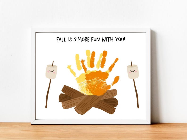 S'mores Handprint Printable Template, Fall Handprint Art, Preschool ...
