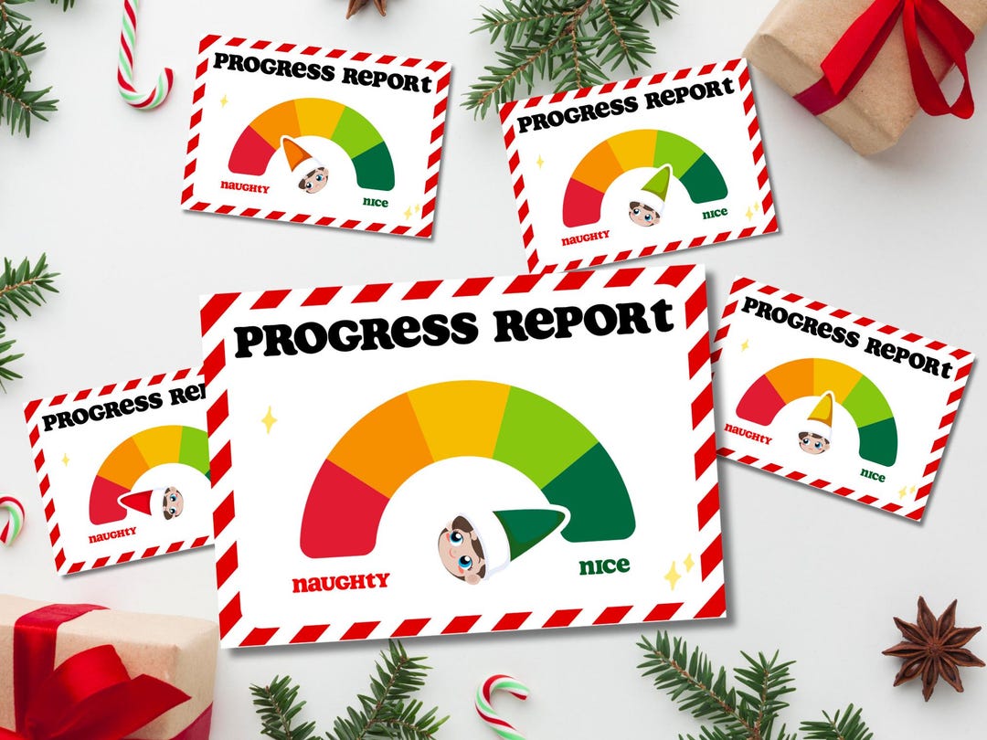Elf Barometer Printable, Christmas Elf Naughty or Nice Meter, Christmas ...