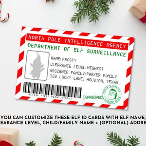 EDITABLE Elf ID Card Printable Elf ID Badge, Christmas Elf ...