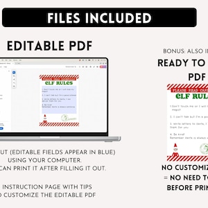 EDITABLE Elf Rules to Follow Santa Elf Arrival Rules Sign Elf No ...
