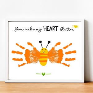 Butterfly Handprint Art, Spring Handprint Printable Template, Preschool ...