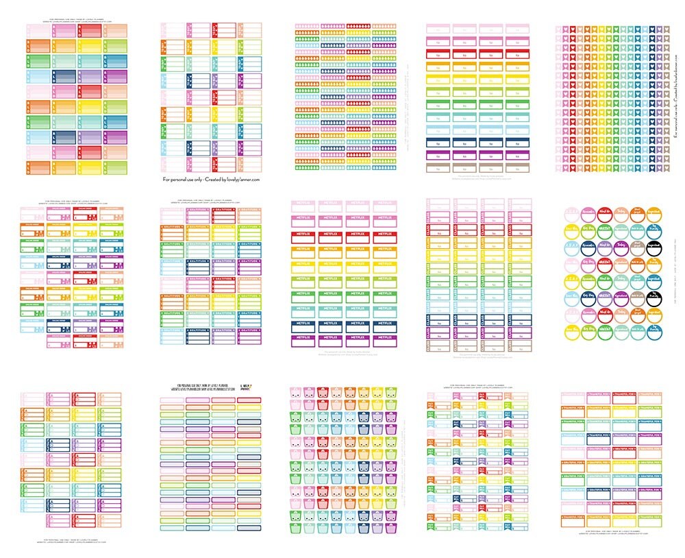 BUNDLE of 50 Functional Planner Stickers Sheets - Printable Planner ...
