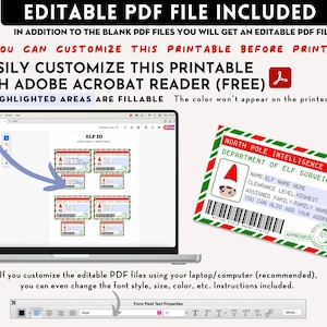 EDITABLE Elf ID Card Printable Elf ID Badge, Christmas Elf ...