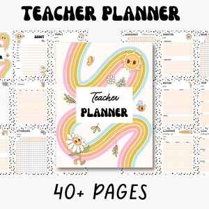 Teacher Planner Printable | Cute Teacher Binder | Teacher Plan & Record ...