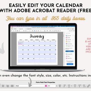 Printable EDITABLE Monthly Calendar Template for 2023 2023 - Etsy