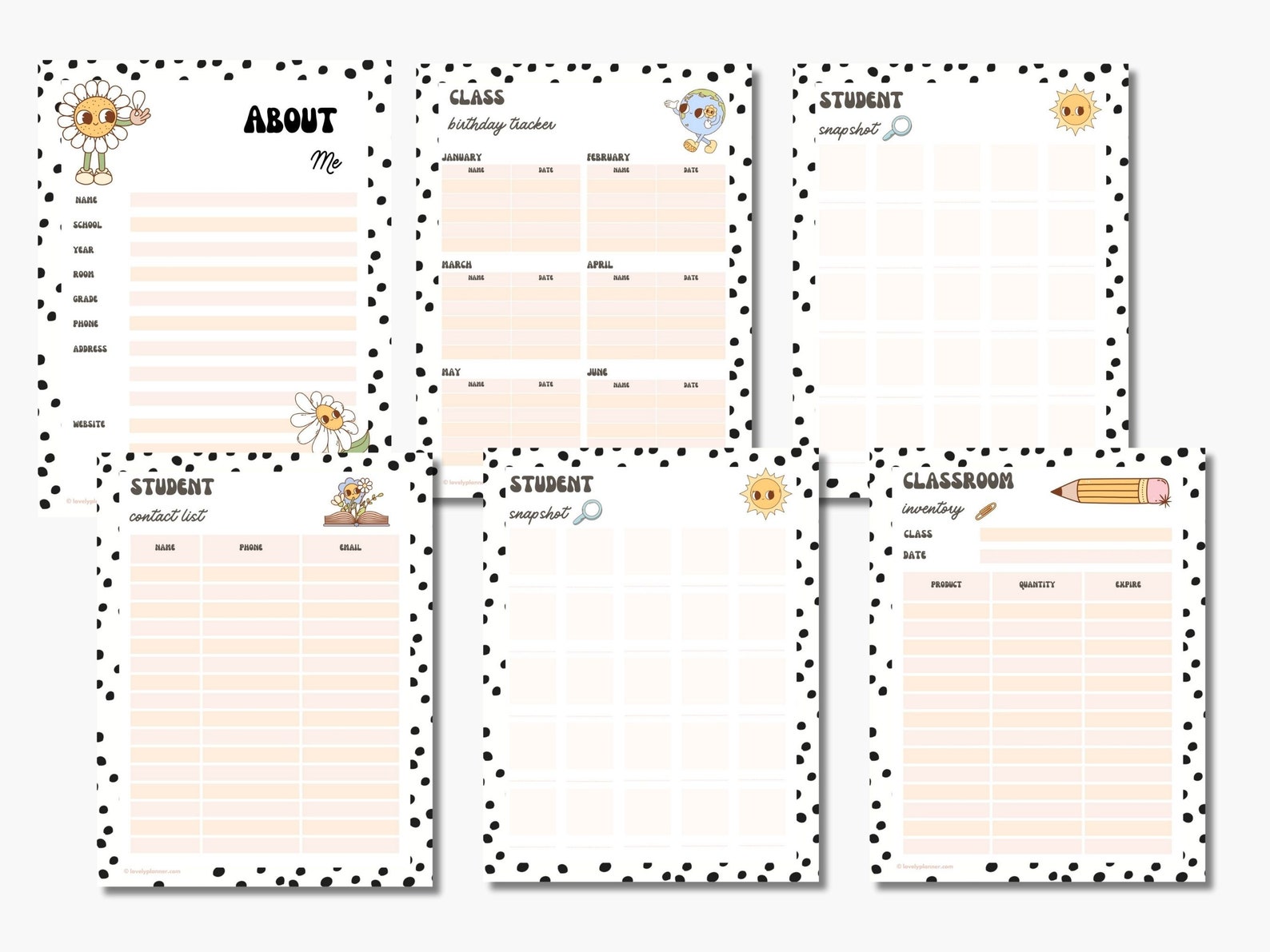 Teacher Planner Printable | Cute Teacher Binder | Teacher Plan & Record ...