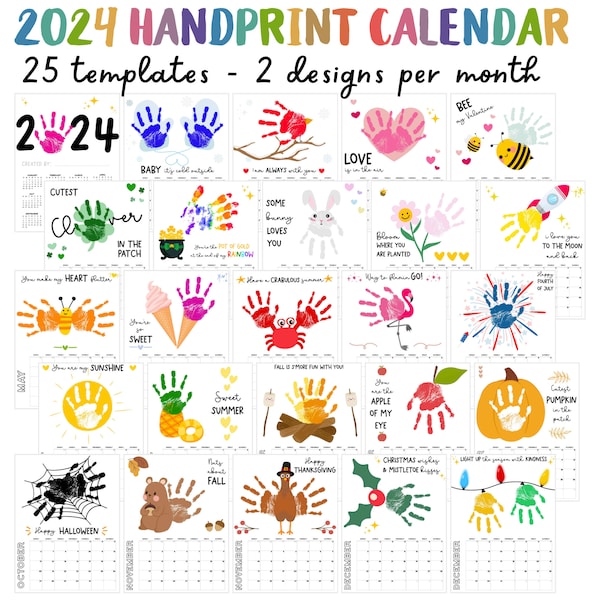 Monthly Handprint Art - Etsy