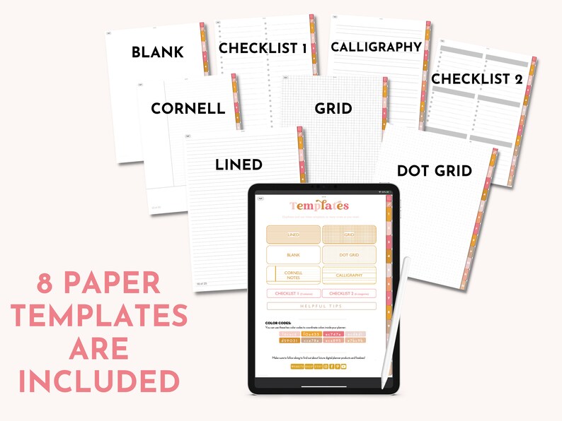 Digital Notebook With 12 Hyperlinked Tabs, Goodnotes Notebook ...