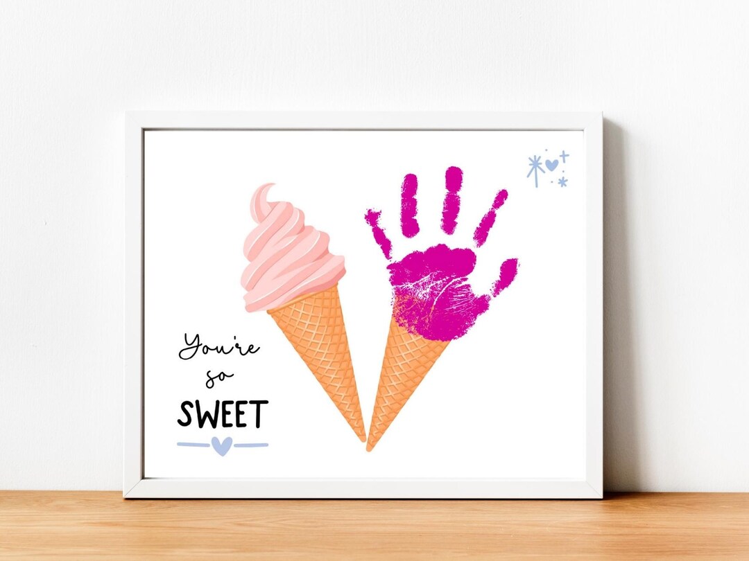 Ice Cream Handprint Printable Template, Cute Summer Handprint Art ...