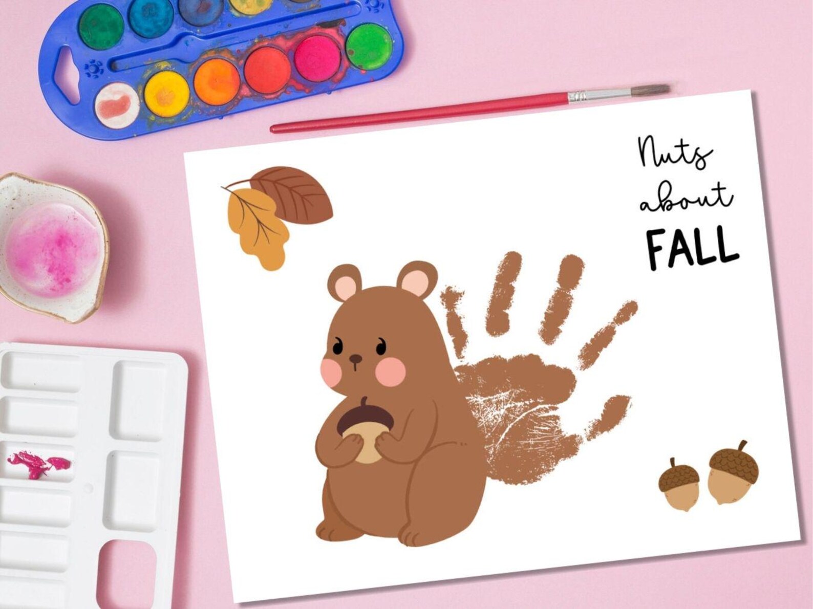 Squirrel Handprint Printable Template, Fall Handprint Art, Fall ...