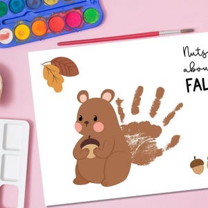 Squirrel Handprint Printable Template, Fall Handprint Art, Fall ...