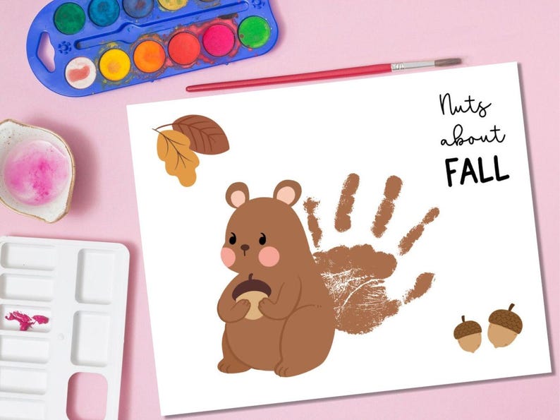 Squirrel Handprint Printable Template, Fall Handprint Art, Fall ...