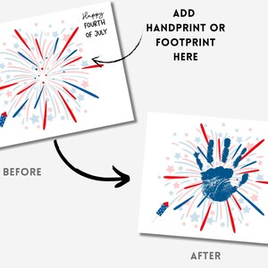 Fourth of July Handprint Printable Template, Independence Day Cute ...