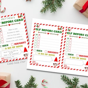 EDITABLE Elf Report Card PRINTABLE Christmas Elf Report Card Santa ...