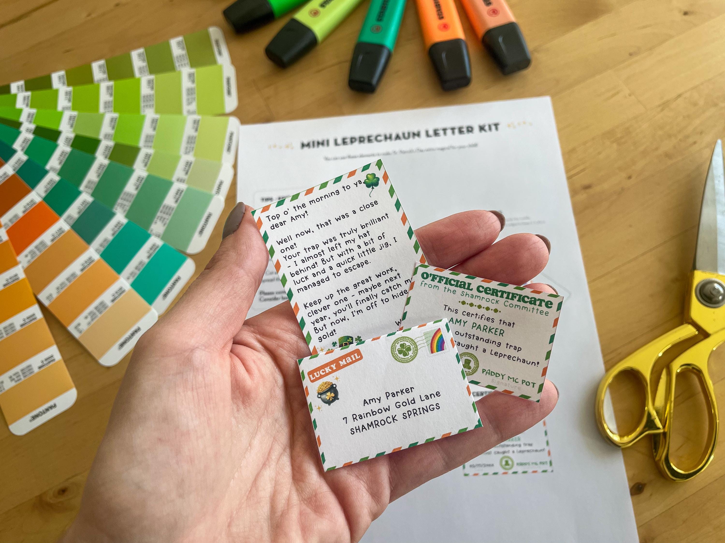 Editable Printable Mini Leprechaun Letter Envelope Certificate ...