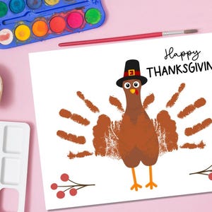 Thanksgiving Handprint Printable Template, Fall Handprint Art, Fall ...