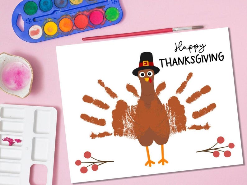 Thanksgiving Handprint Printable Template, Fall Handprint Art, Fall ...