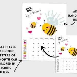 Bundle 2025 + 2026 Handprint Calendars, Printable Handprint Craft ...