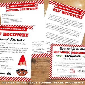 BUNDLE EDITABLE Elf Sick Notice Printable Elf Medical Certificate Elf ...